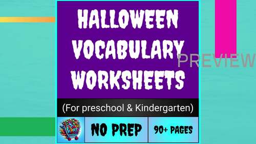 Adjectives, Vowels, & Nouns Halloween Worksheets for Kindergarten ...