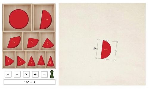 Digital Interactive Montessori Style Fractions Material - Distance Learning