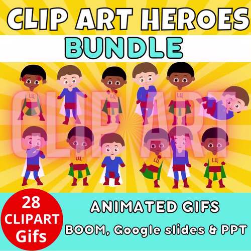 super hero kids clipart bundle by Teachers Resource Store | TPT