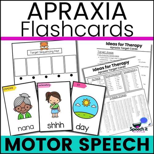 Apraxia Flashcards - Motor Speech Target Cards - Apraxia of Speech ...