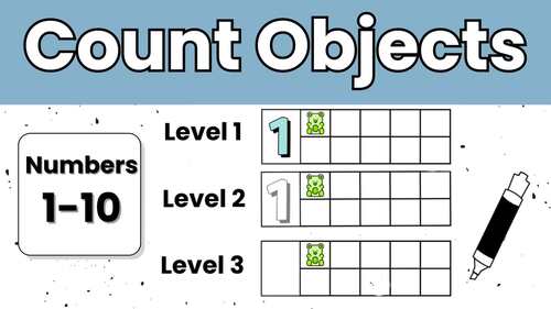 Counting Objects 1-10 | Task Cards | Differentiated Math Centers | Ten ...