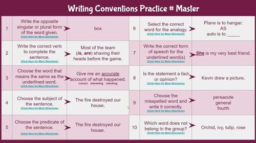 Writing Conventions Bundle #5 by Miss O Creates | TPT