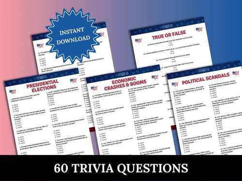 Guess the Decade: US History | Fun Printable History Quiz with 60 Questions