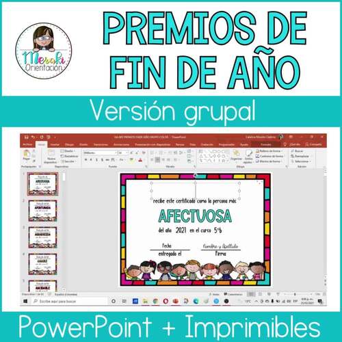 PAQUETE CERTIFICADOS FIN DE AÑO, DIPLOMAS EDITABLES EN ESPAÑOL. PREK -5