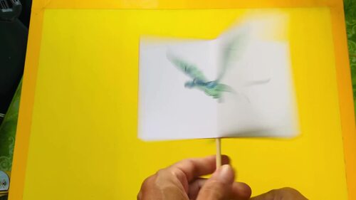 Spinning Dragon 4 frames animation, craft and coloring activity for kids