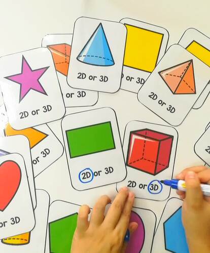 2D and 3D Shape Attributes Task Cards by The Joy in Teaching | TPT