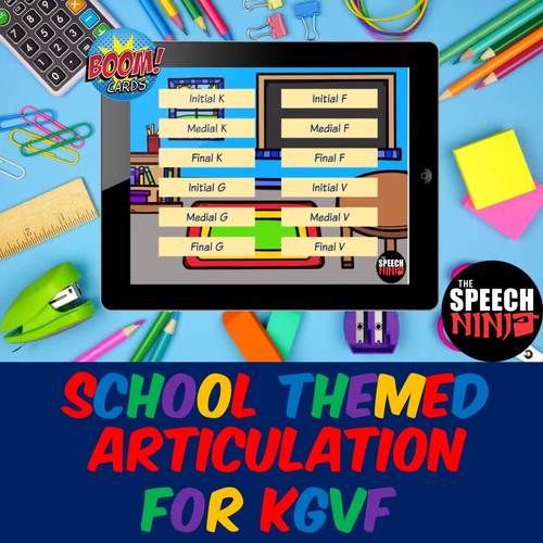 50% off first 48 hours! School Themed Articulation Boom Cards for K, G ...