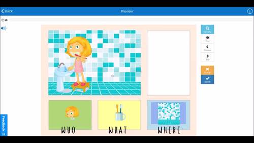 Answering WH Questions: What, Where, Who (Visual Information) Boom Cards™