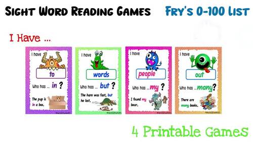 Fry's Sight Words Games I Have, Who Has First 100 words by Aussie Waves