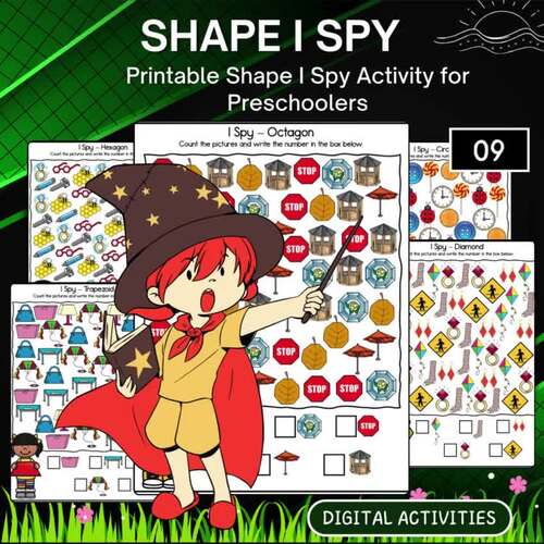 Printable Shape I Spy Activity for Preschoolers by GLD Worksheet Kids
