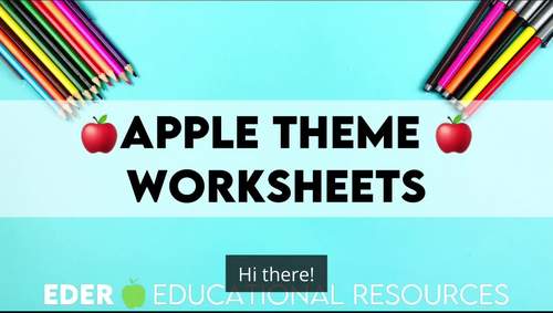 Apple Worksheets for Preschool | Apple Activities Math ELA Pre-K ...