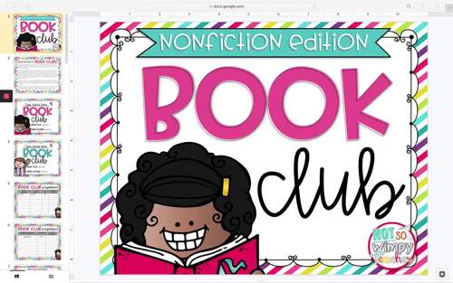 Book Club Digital and Printable Graphic Organizers for any Nonfiction Text