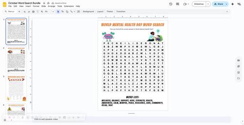 October Word Search Bundle by Pinch Perfect Plans | TPT