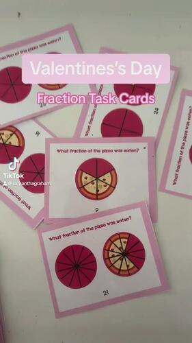 Valentines Day Pizza Fraction Activity for 3rd Grade by Sam Loves Teaching