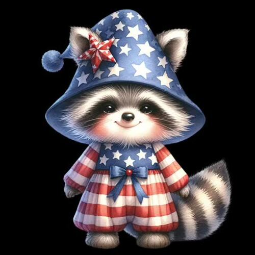 Patriotic Raccoon Watercolor Clipart by Millionair3Designs | TPT