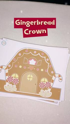 Christmas Gingerbread House Crown Craft | Cut & Paste Activity for Kids