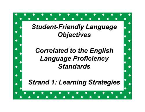 ELPS: Student-Friendly Printable Posters, Display, TEKS for ELLs & ESL ...
