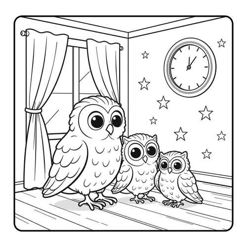 Owl Family Cozy Coloring Book Vol. 2 PDF Download Printable by Coloringfy
