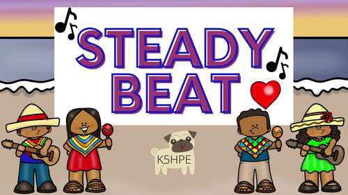 Rhythm Play Along Salsa Beach Day Theme, Music Flash Cards, Steady Beat