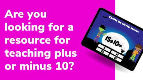 Plus and Minus 10 Halloween Digital Boom Task Cards by Fiddleheads