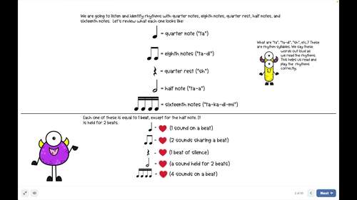 Sixteenth, Quarter, Eighth, Rest & Half Note Rhythm Listening Game ...