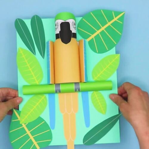 3D paper Macaw by The Craft Train | TPT