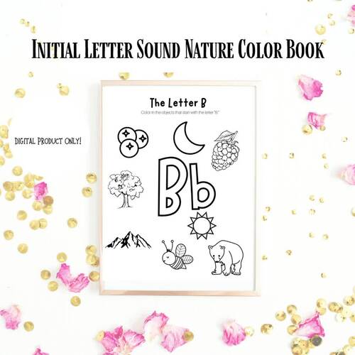 Initial Sound Nature Color Worksheet by Dow Farms | TPT