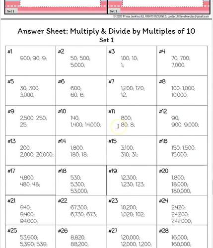 Multiplying & Dividing by 10, 100, 1000: Math Task Cards (Digital ...