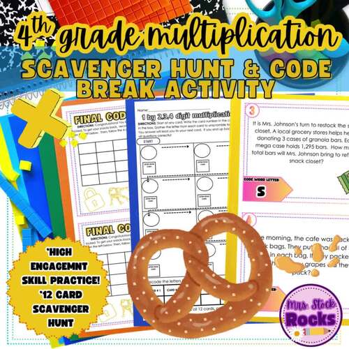 Multiplication Scavenger Hunt Code Break, 1x2 1x3 and 1x4 Digit ...