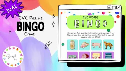BUNDLE OFFER | CVC words & Pictures BINGO Games | 2 sets x 20 Boards