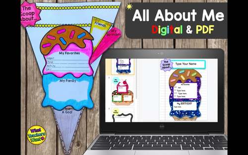 All About Me Ice Cream Theme Activity Distance Learning by What ...