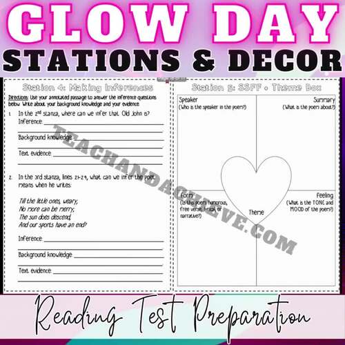 Glow Day Transformation ELAR Test Prep Skill Review, Decor, Activities ...