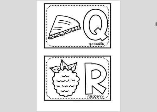 Distance Learning A-Z Food Task Cards by xoMissO | TPT