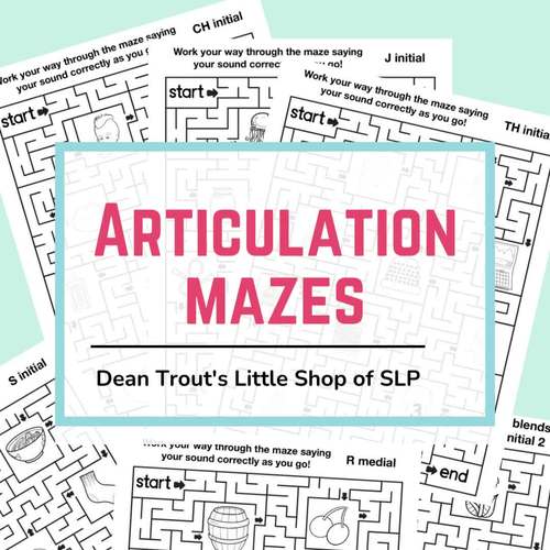 Articulation Mazes for SH, CH, TH, R, S, L & J | Speech Sound Practice