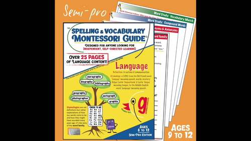 Montessori Spelling & Vocabulary GUIDE II: Elementary Montessori ...