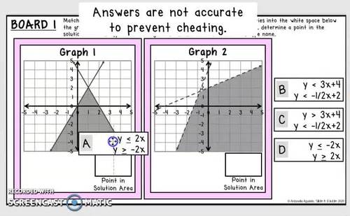 Systems of Linear Inequalities Matching Activity, Print & Digital ...