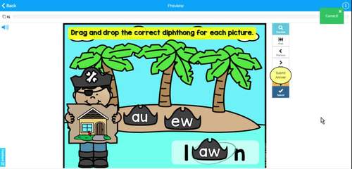 15 CARD DIPHTHONG AU-, AW-, EW DRAG and DROP BOOM cards™ by Mrs Graders