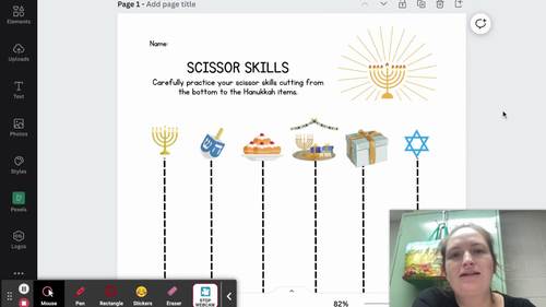 Hanukkah Cutting Practice by Learning with Ms Pam | TPT