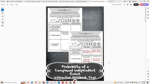 Probability of a Compound Independent Event Notes Handout 7.6I by jstalling