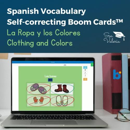 Self-Correcting Spanish Boom Cards: La Ropa y los Colores with Audio