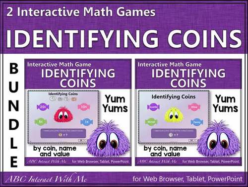 Interactive Math Game Identifying Coins {Yum Yums} by ABC Interact With Me