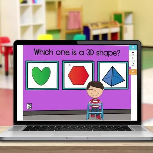 2D and 3D Shapes - Identifying and Classifying Flats and Solids Boom Cards
