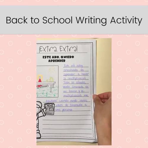 Back to School Activity in Spanish - Newspaper writing activity | TPT