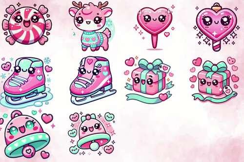 Pastel Christmas Clipart, Pink Christmas PNG, Sweets Clipart ...