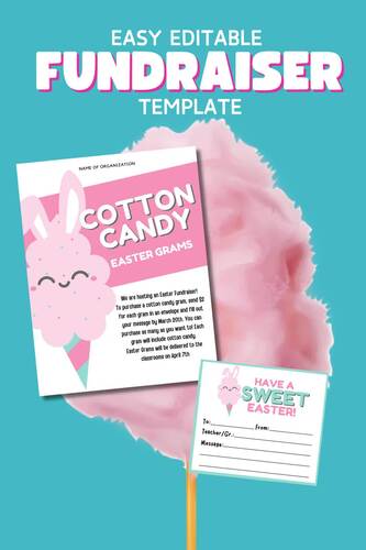 Editable Cotton Candy Easter Fundraiser Template | Spring Fundraiser Flyer