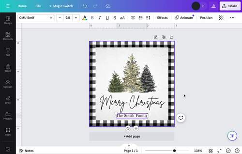 Buffalo Plaid Printable Christmas Gift Tag, Christmas Tags, Watercolor ...