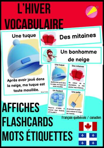L’HIVER | WINTER IN QUEBEC CANADA FRENCH | VOCABULARY FLASHCARDS by Lea ...