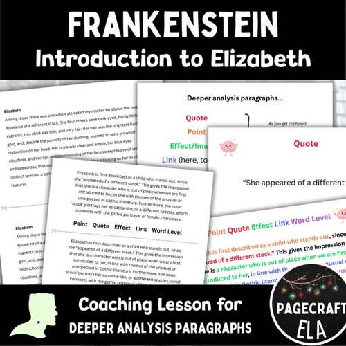 Frankenstein Deeper Literary Analysis Practice with Introduction to ...