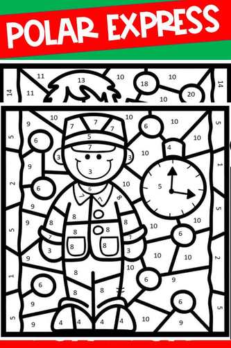 Spanish Polar Express Coloring Pages Color by Number Code Math Sheets