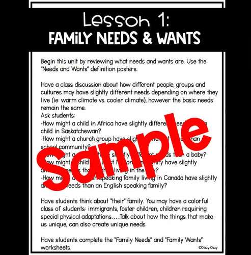 Social Studies: Needs and Wants | Resources and Wealth by Dizzy Ozzy